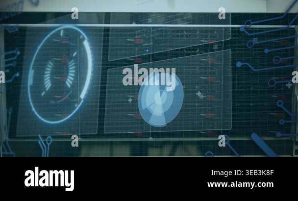 Animation of text with globe and network of connections. Global digital ...