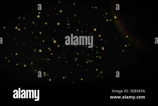 Animation of yellow dots moving on black background. Colour, shape and ...