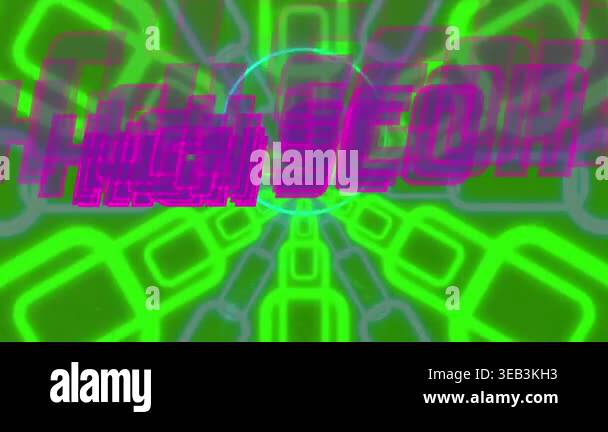 Animation of high score text over shapes. Social media and digital ...