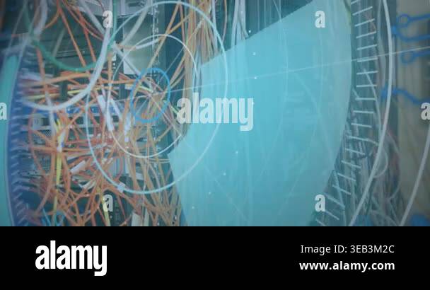 Animation of scope scanning and data processing over cables in computer ...