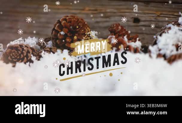 Animation of christmas greetings text over christmas decorations and ...