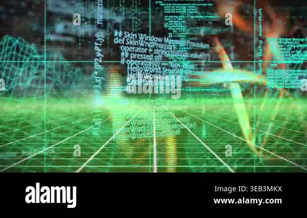 Animation of data processing, dna structures and metaverse structures ...
