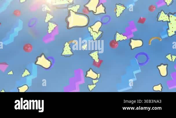 Animation of christmas pattern and decorations. Christmas, festivity ...