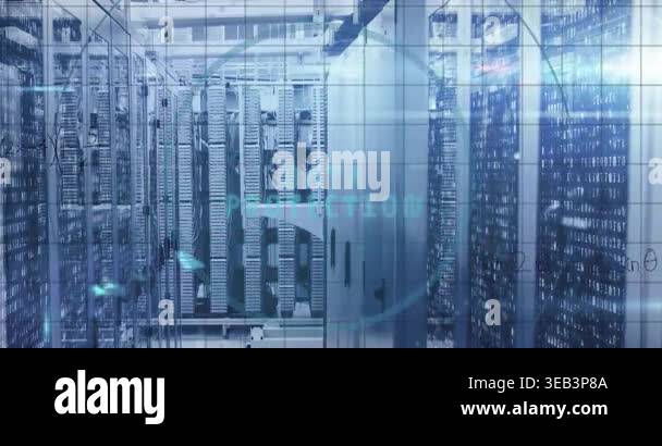 Animation of scope, binary coding data processing over computer servers ...