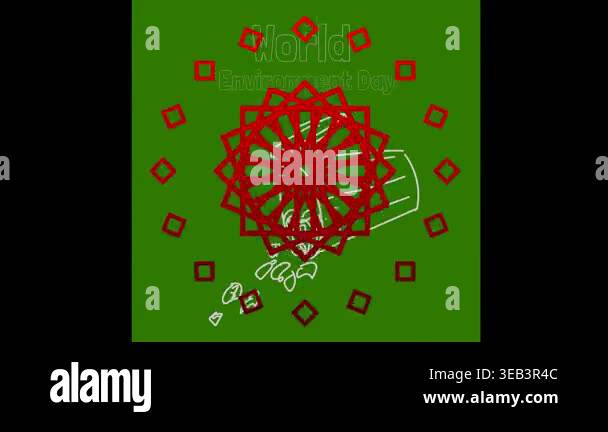 Animation of world environment day text over green background. Abstract ...