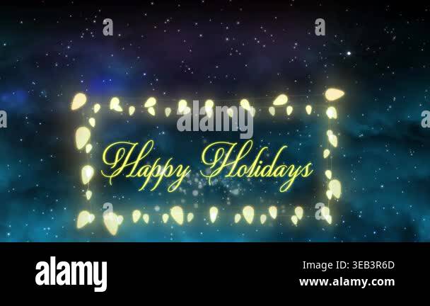 Animation of snow falling over happy holidays text. Christmas ...