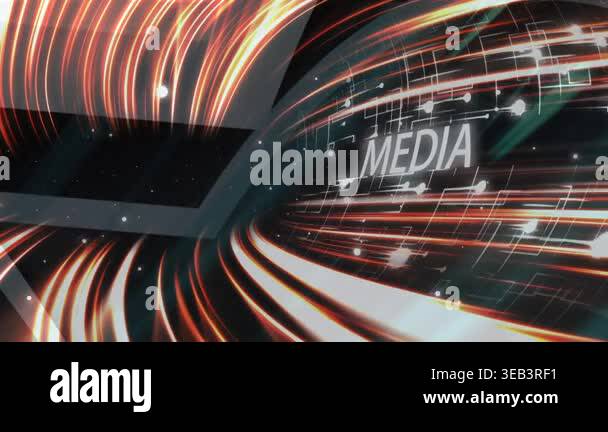 Animation of glowing white pink and blue lights over kaleidoscopic pink ...