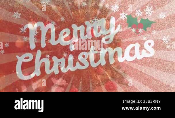 Animation of christmas greetings text over christmas decorations ...