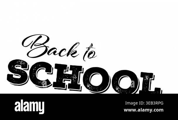 Animation of black back to school text over white background. School ...