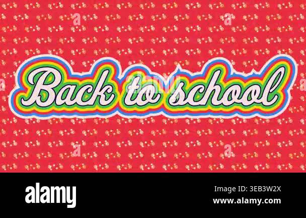 Animation of back to school text over shapes. Retro future and digital ...