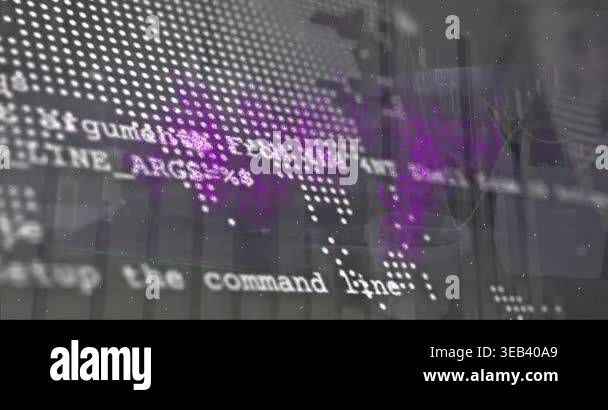 Animation of nft text over data processing. global business and digital ...