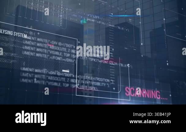 Animation of digital interface and data processing. Global data ...