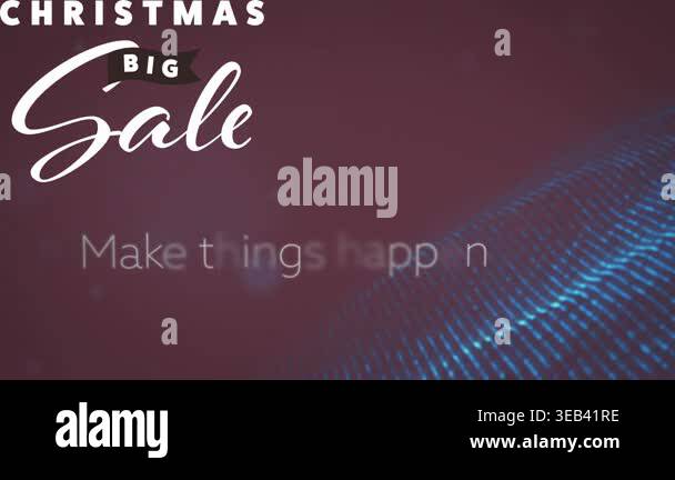 Animation of chsitmas big sale and make things happen on blue glitter ...