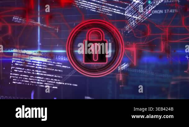 Animation of qr code scanning over binary code. Global data processing ...