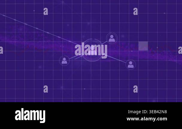 Animation of network of connections over shapes. Global business and ...