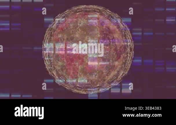 Animation of globe with network of connections over world map. Global ...