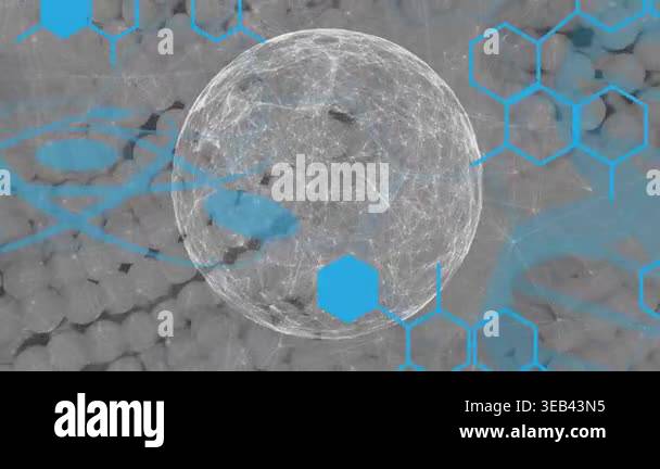 Animation of globe, network of connections with chemical structures ...