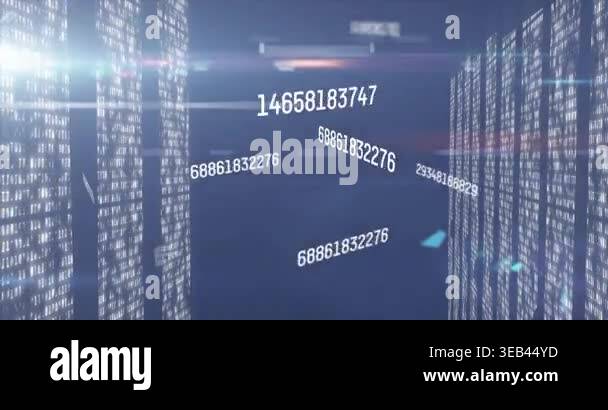 Central decimal number 28864094225 floating over digital panels ...