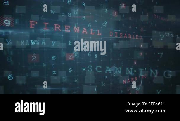 Animation of security padlock and data processing over navy background ...