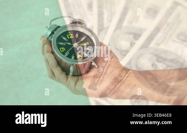 Animation of ecology icons with books and stopwatch. Global space ...