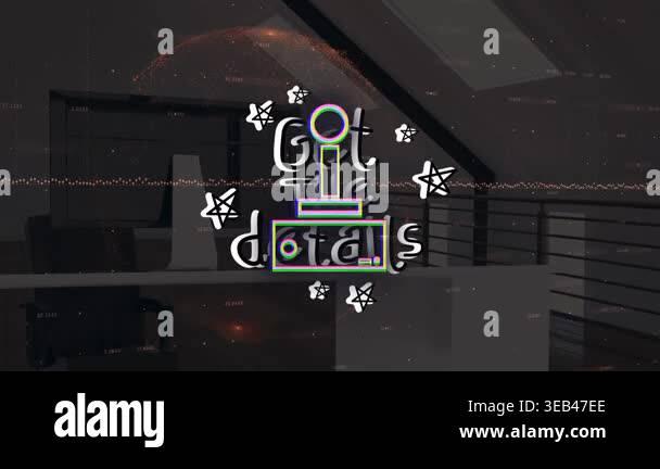 Animation of neon qr code and lines in digital space with security ...