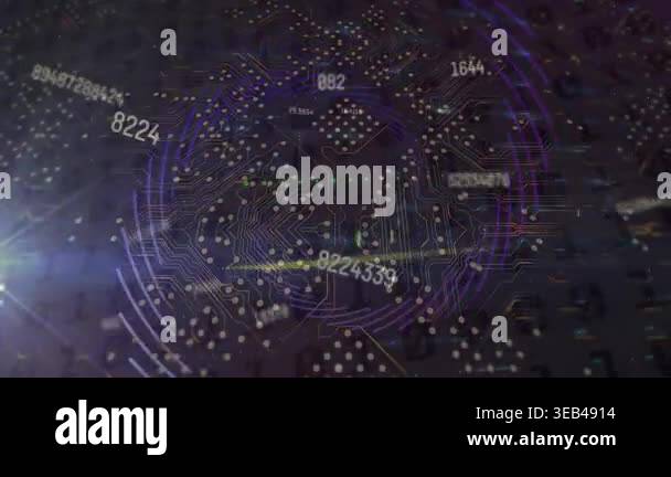 Animation of data processing over qr code. Global business and digital ...