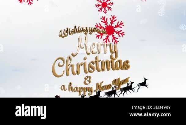 Animation of happy holidays text over cityscape. Christmas festivity ...