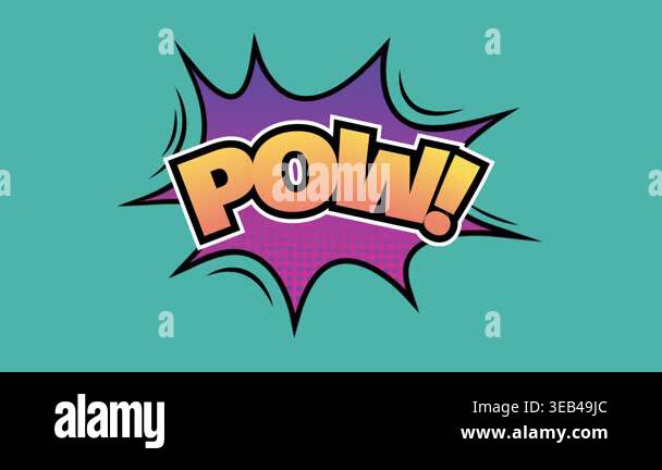 Animation of comic 5 options text over multiple comic speech bubbles ...