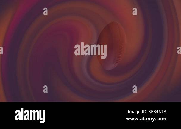 Animation of colorful digital waves over multiple rugby balls falling ...