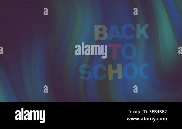 Animation of back to school text banner against gradient digital waves ...