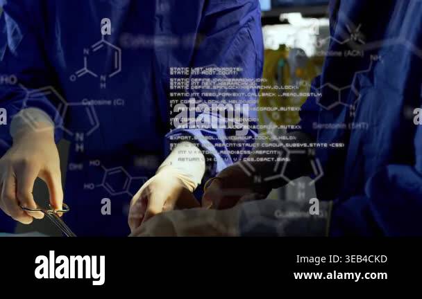 Animation of scientific data processing and chemical structures over ...