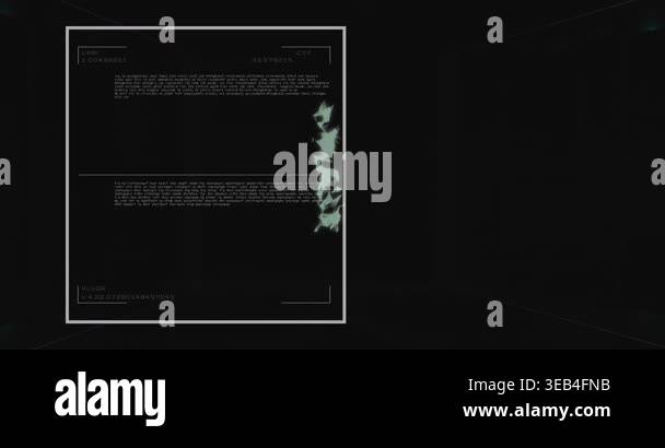 Animation of qr code over data processing. Global technology, computing ...