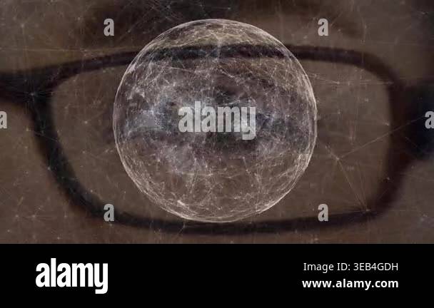 Animation of globe with network of connections over spinning circles ...