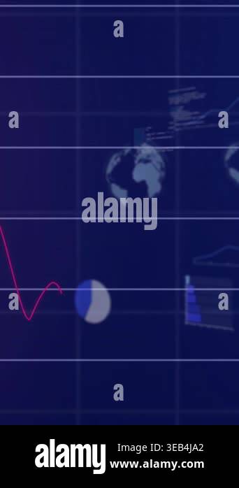 Vertical video: Grid getting data red trace spiking near globe blue ...