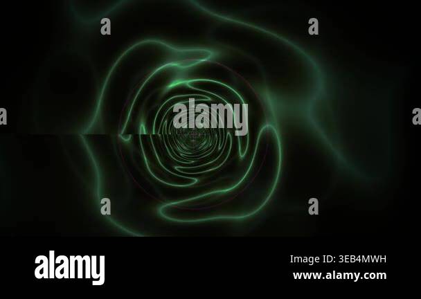 Hypnotic Abstract Green Energy Tunnel Motion Background Stock Video ...