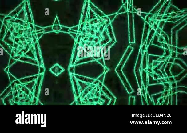 Dynamic neon green geometric pattern abstract digital motion background ...