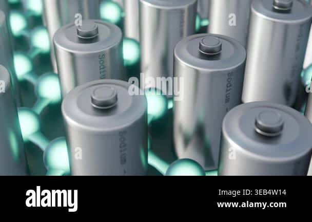 A 3d animation of camera sweeps left across a dense, stationary array ...