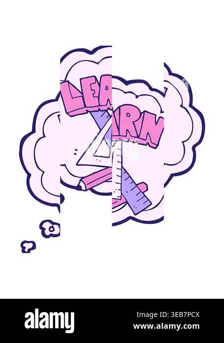 splitting motion animation of freehand drawn thought bubble cartoon ...