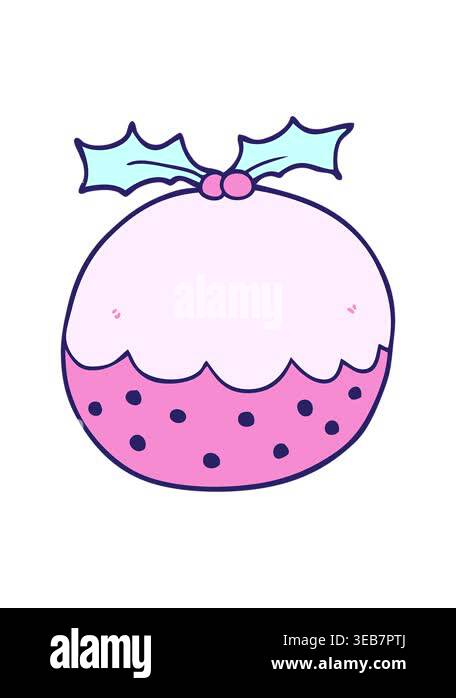 shine light effect animation of cartoon christmas pudding design Stock ...
