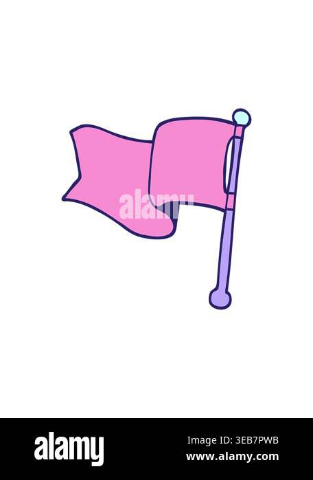 starburst effect animation of cartoon doodle red flag Stock Video ...
