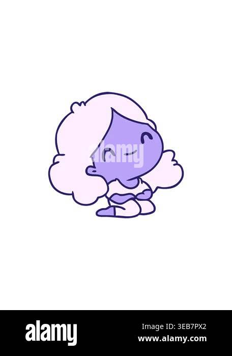radioactive glowing animation of cartoon drawing of a kawaii girl Stock ...