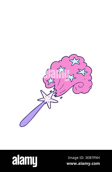 stretching up animation of cartoon magic wand Stock Video Footage - Alamy