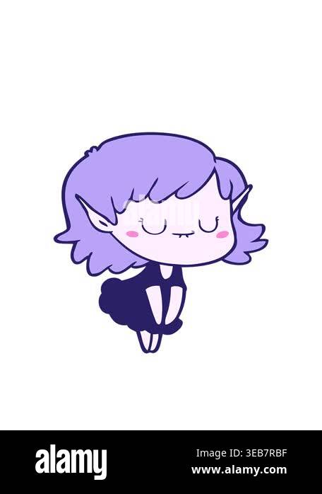 bobbing motion animation of happy cartoon elf girl wearing dress Stock ...