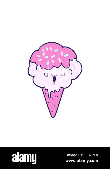 blinking radial lines animation of ice cream doodle Stock Video Footage ...