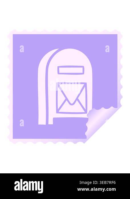bobbing motion animation of square peeling sticker cartoon of a mail ...