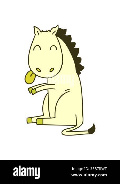 changing color animation of hand drawn quirky cartoon horse Stock Video ...
