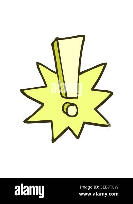 changing color animation of hand drawn doodle style cartoon exclamation ...