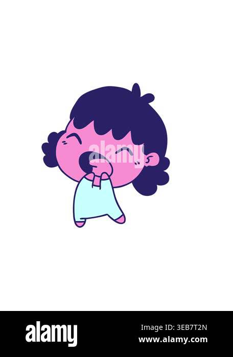 horizontally vibrating animation of freehand drawn cartoon of cute ...