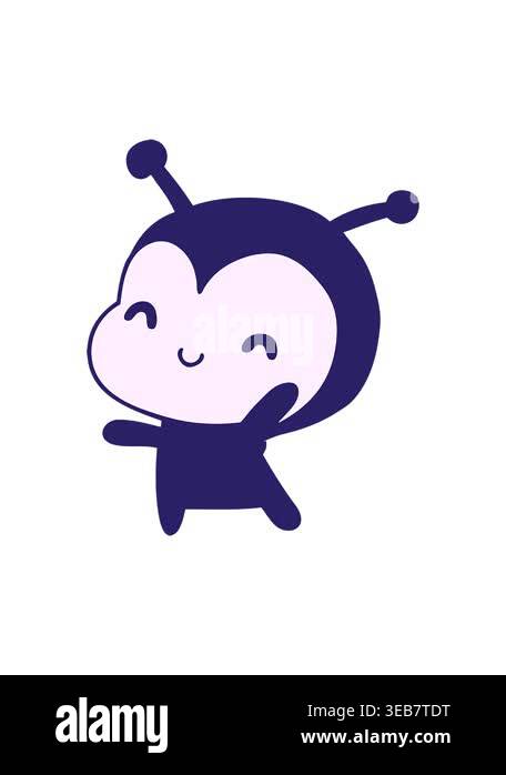 spinning motion animation of illustration kawaii of a cute lady bug ...