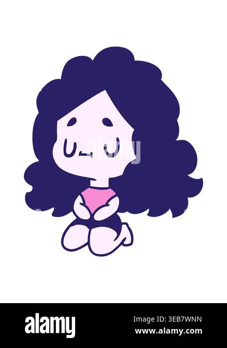 shaking motion animation of cartoon illustration of cute kawaii girl ...